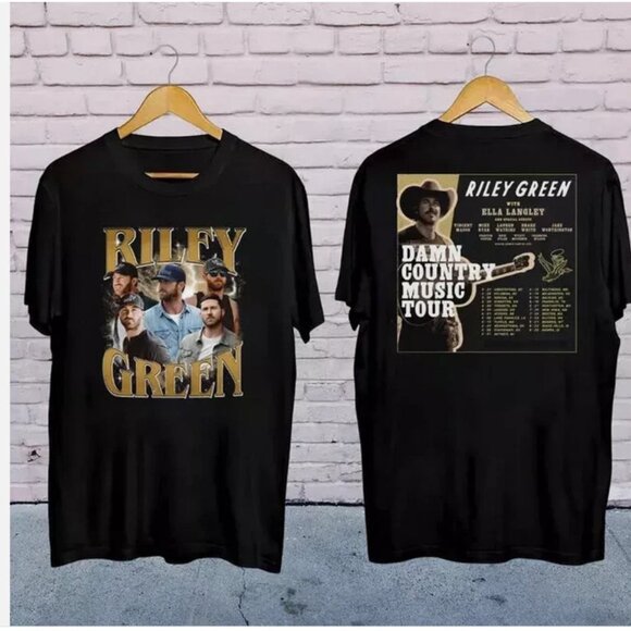 Preston L | Tops | Riley Green Damn Country Music Tour 225 Shirt Riley ...